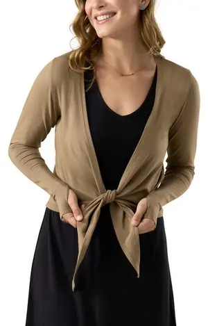 UV SKINZ Long Sleeve Crossover Sun Wrap - Mocha