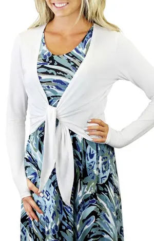 UV SKINZ Long Sleeve Crossover Wrap - White