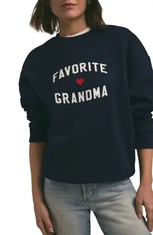 FAVORITE DAUGHTER Favorite Grandma Graphic Sweatshirt - Navy
