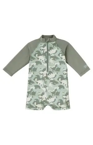 UV SKINZ Long Sleeve Swim Romper - Camo Dinos