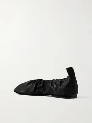 JIL SANDER Gathered Leather Ballerinas