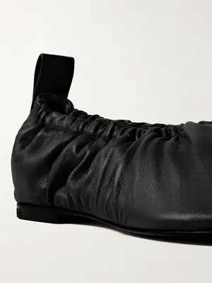 JIL SANDER Gathered Leather Ballerinas