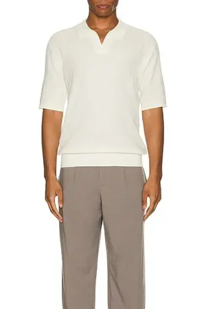 Saturdays Nyc Alex Merino Wool Open Placket Polo