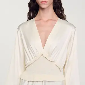 Sandro Satin-effect Flowy Maxi Dress