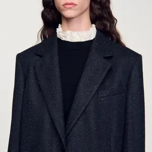 Sandro Oversized Herringbone Suit Jacket