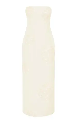 LEO LIN Rayna Embellished Bustier Maxi Dress Cream