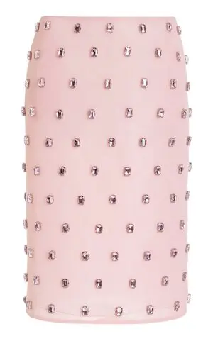 Brandon Maxwell The Leanne Embroidered Pencil Skirt - Pink