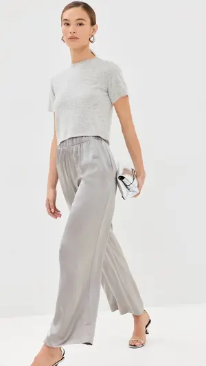 Sablyn Charleston Cashmere Short Sleeve Sweater - Foggy
