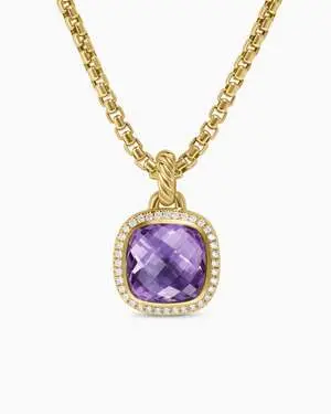 David Yurman Albion® Pendant In 18k Yellow Gold With Onyx And Diamonds - Amethyst