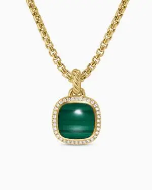 David Yurman Albion® Pendant In 18k Yellow Gold With Onyx And Diamonds - Malachite