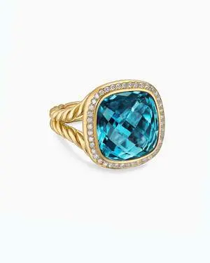 David Yurman Albion Ring With And Diamonds - Hampton Blue Topaz