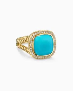 David Yurman Albion Ring In 18k Yellow Gold With Onyx And Diamonds - Turquoise