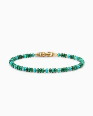 David Yurman David Yurman 18K Yellow Gold Spiritual Beads Bracelet With Lapis Lazuli And Turquoise Malachite