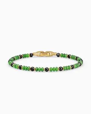 David Yurman David Yurman 18K Yellow Gold Spiritual Beads Bracelet With Lapis Lazuli And Turquoise Tsavorite