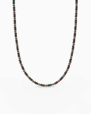David Yurman 18k Yellow Gold Spiritual Beads Necklace - Bloodstone