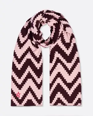 Perfect Moment Chevron Merino Wool Scarf - Burgundy