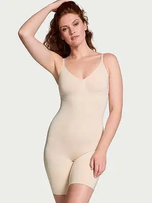 Victoria's Secret Shapewear Victoria Seamlessshaping™ Mid-thigh Bodysuit - Beige