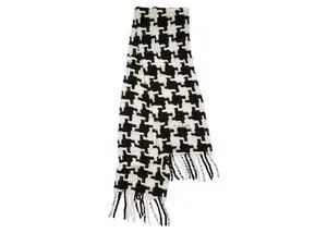 Acne Studios Houndstooth Scarf - White/black