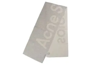 Acne Studios Logo Jacquard Scarf - White/light Grey