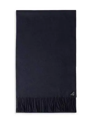 Prada Silk And Cashmere Scarf Blue