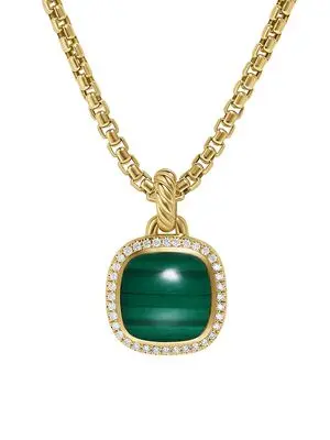David Yurman Albion Pendant In 18k Yellow Gold - Malachite