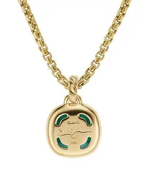 David Yurman Albion Pendant In 18k Yellow Gold - Malachite