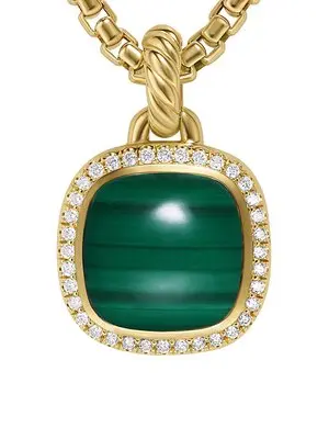 David Yurman Albion Pendant In 18k Yellow Gold - Malachite