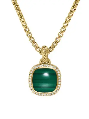 David Yurman Albion Pendant In 18k Yellow Gold - Malachite
