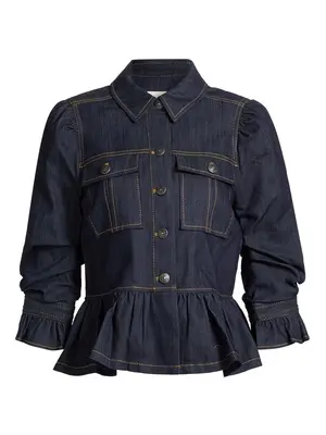 Cinq À Sept Delanie Denim Crop Jacket - Indigo