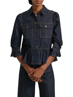 Cinq À Sept Delanie Denim Crop Jacket