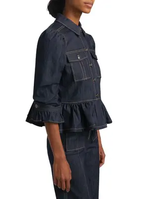 Cinq À Sept Delanie Denim Crop Jacket