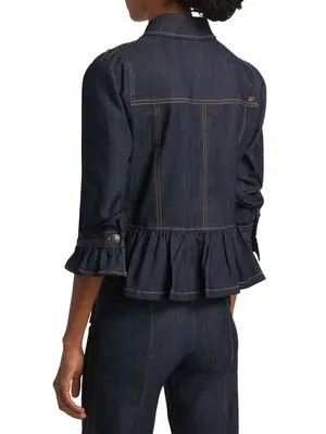 Cinq À Sept Delanie Denim Crop Jacket - Indigo