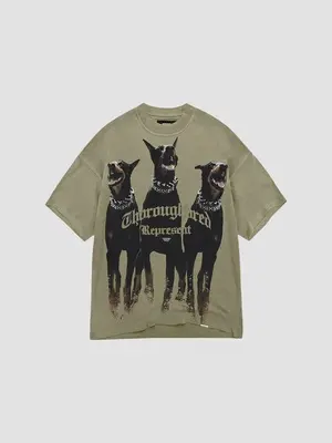 REPRESENT Thoroughbred Logo T-shirt - Khaki