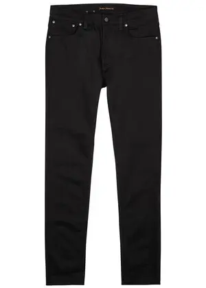 Nudie Jeans Lean Dean Slim-leg Jeans - Black