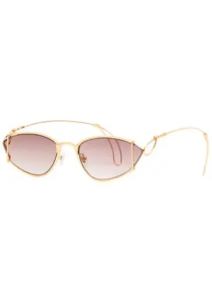 FOR ART'S SAKE Ornate 18kt -plated Cat-eye Sunglasses - Gold