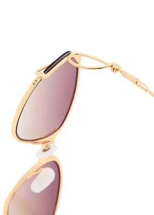 FOR ART'S SAKE Ornate 18kt -plated Cat-eye Sunglasses
