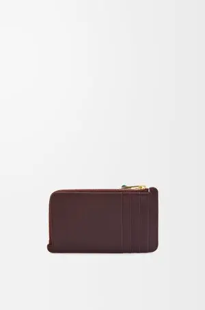 Loewe Knot Coin Cardholder In Shiny Nappa Leather Skin Burgundy/emerald