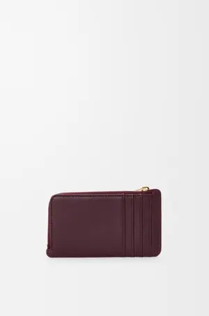 Loewe Knot Coin Cardholder In Shiny Nappa Leather Skin - Dark Burgundy/light Citrine
