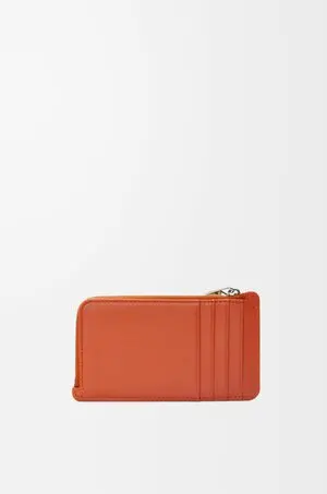 Loewe Knot Coin Cardholder In Shiny Nappa Leather Skin - Maple/papercraft