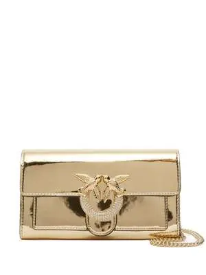 Pinko Love Mirrored Wallet-on-chain - Gold
