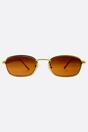 GIANT VINTAGE SUNGLASSES Giant Vintage Left Lane Slim Square Sunglasses Gold