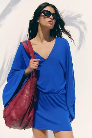Free People Good Feels Mini Dress - Violet Splendor