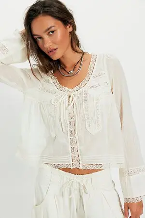Free People Forevermore Long-sleeve Top - Ivory