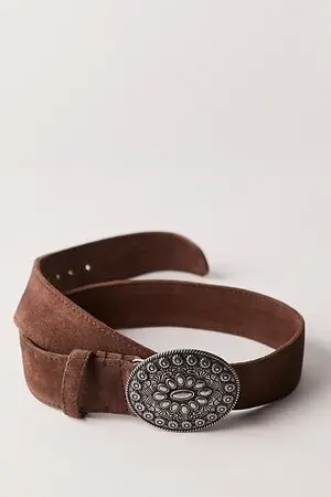 Free People Duchess Concho Suede Belt Bitter Chocolate