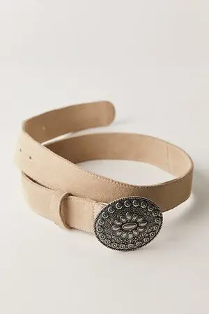Free People Duchess Concho Suede Belt - Neutral