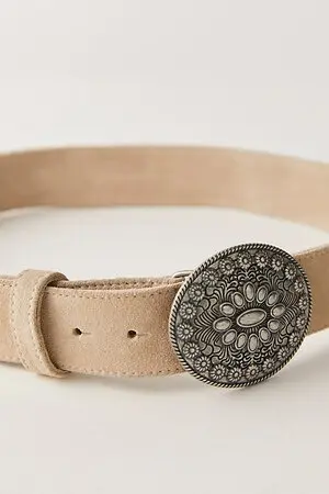 Free People Duchess Concho Suede Belt - Neutral