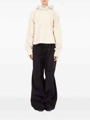 MAISON MARGIELA Logo-embroidered Cotton Hoodie - Neutrals