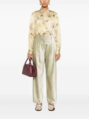 FORTE_FORTE Botanical-print Satin Shirt