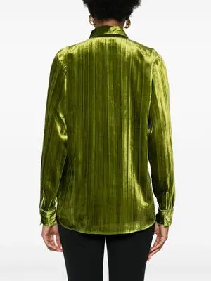 FORTE_FORTE Plissé-effect Velvet Shirt
