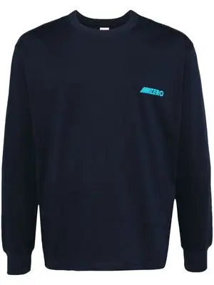 GROUND ZERO Logo-print Cotton T-shirt - Blue